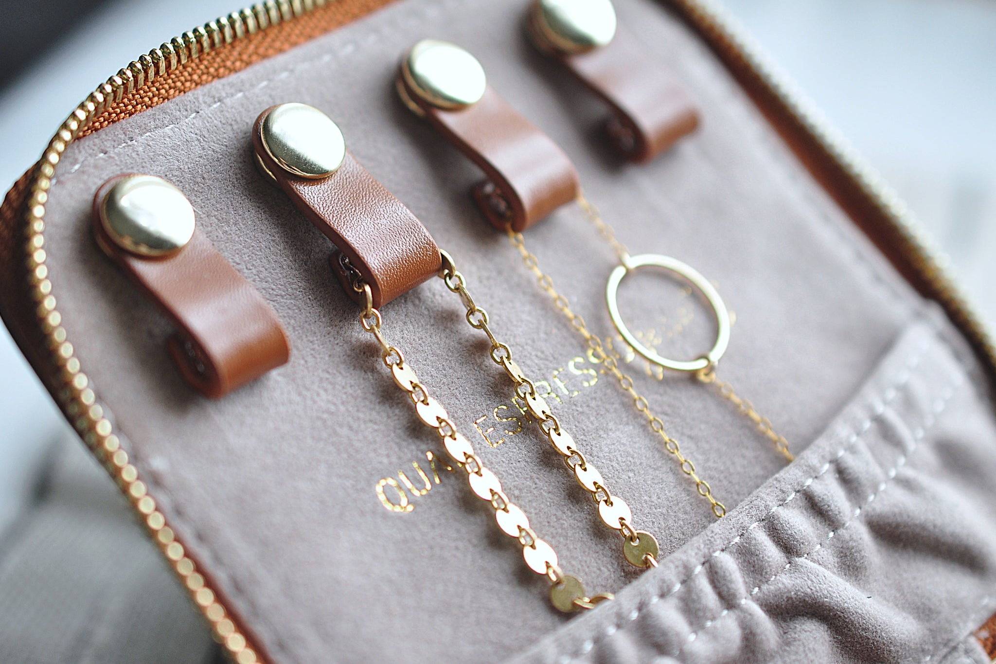 Pocket Sized Jewelry Case – Quad Espresso Jewelry